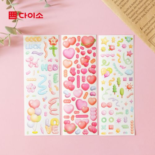DAISO - 3D Deco sticker (6 pieces) – ONTACT WORLD